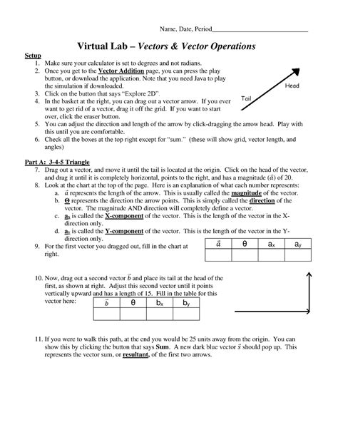 Lab 1 Vector Manipulation Name Date Period
