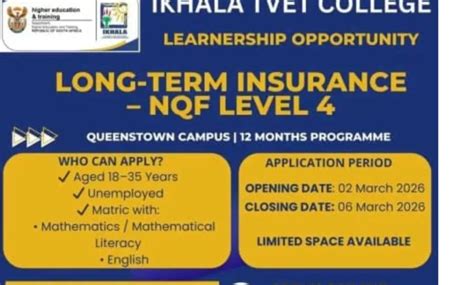 Ikhala Tvet College Long Term Insurance Learnership Nqf Level 4