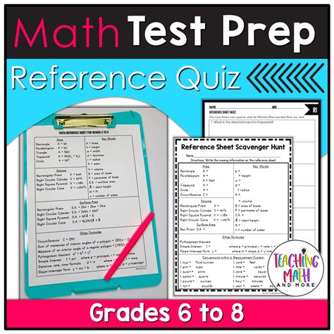 Math Reference Sheet 8th Grade