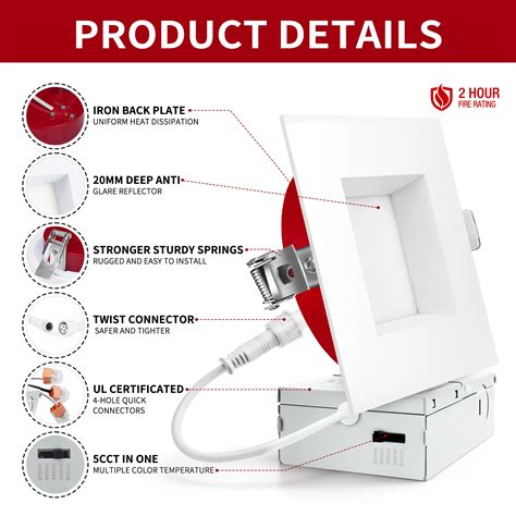 5cct Adjustable 10w Fireproof Spot Down Light Dimmable Anti Glare 13w