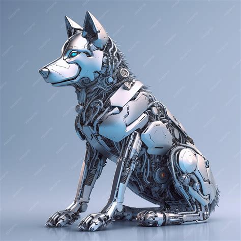 Premium Ai Image Beautiful Siberian Cyborg Dog Realistic Robot