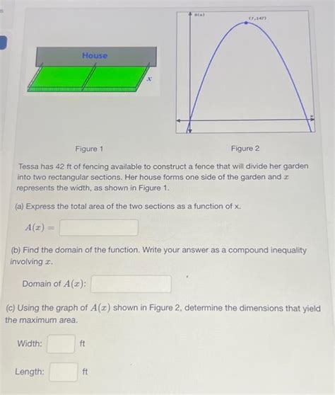 Solved S House Width Figure 1 Figure 2 Tessa Has 42 Ft Of