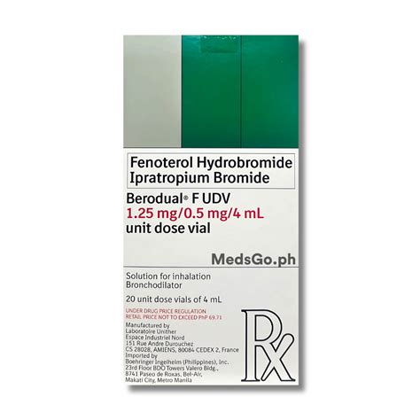 Berodual F Udv Fenoterol Hydrobromide Ipratropium Bromide 1 25mg