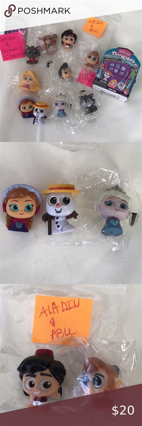 Doorable By Disney Series 5 Lot Elsa Olaf Anna Aladdin Abu Lucifer Cats Prince Abu Aladdin