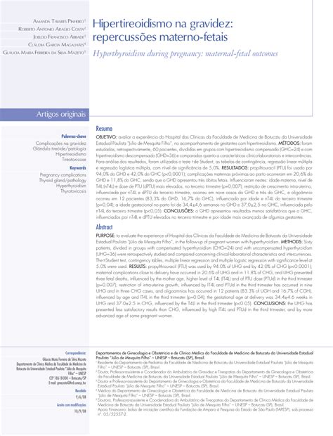 Pdf Hyperthyroidism During Pregnancy Maternal Fetal Outcomes