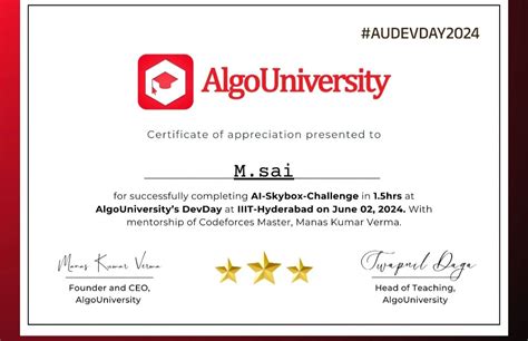 Venkata Sai Meesala On Linkedin Audevday Devmeet Aichallenge Algouniversity Codingwithai Iiit