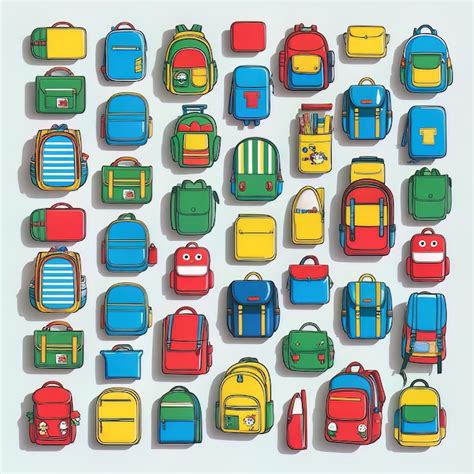 21000 Colorful School Knapsacks Set Pictures