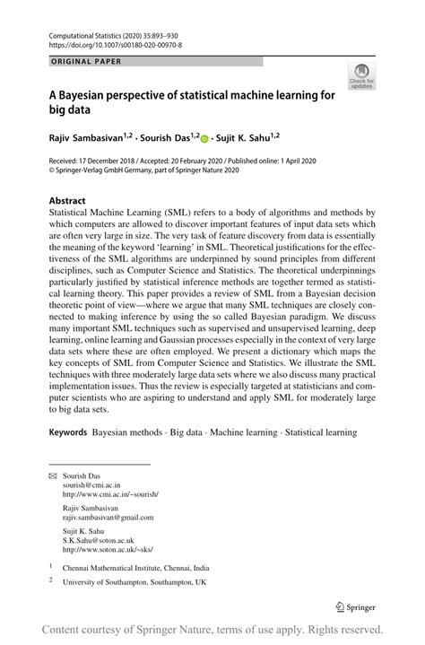 A Bayesian Perspective Of Statistical Machine Learning For Big Data