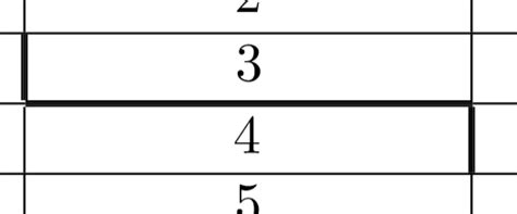 Tables Create Centered Thick Lines Around Single Cells In A Tabular