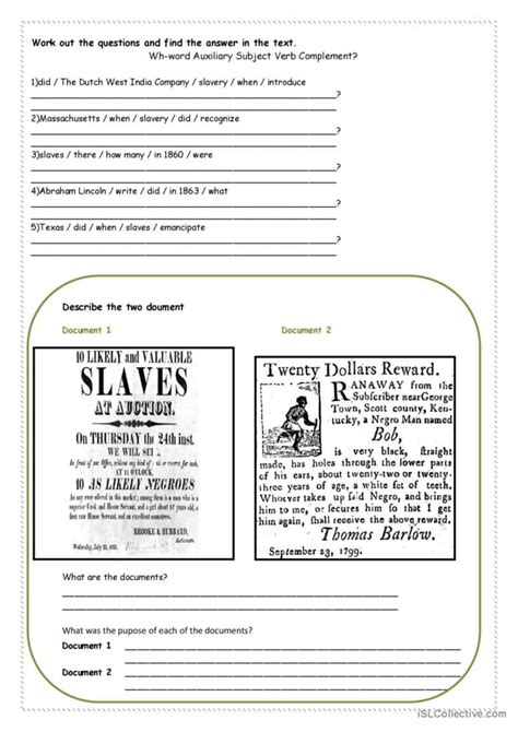 Free Printable Pdf Slavery Lesson Plans Elementary