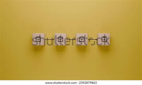 Task Completion Process Consecutive Check Mark Stock Illustration