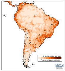 South America Population Density 1995 World Reliefweb