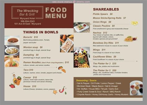 Online Menu Of Wynyard Bar Restaurant Wynyard Saskatchewan S0a 4t0