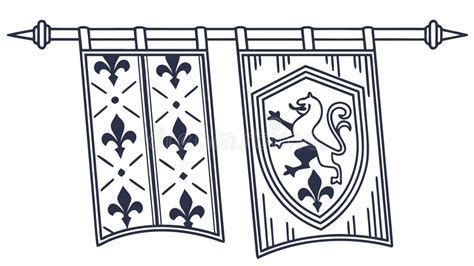 Medieval Heraldry Banners History Power Heritage Vector Design