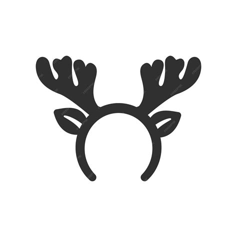Premium Vector Reindeer Horns Vector Mask Icon Christmas Deer Horns