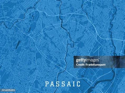 Passaic Nj City Vector Road Map Blue Horizontal High Res Vector Graphic