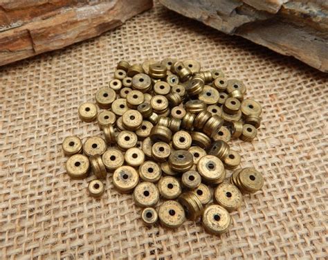 1960s Solid Brass Beads 109 Brass Beads 4mm To 8mm Solid Brass