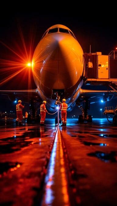 Free Nighttime Aircraft Refueling Image Aircraft Aviation Night Download At Stockcake
