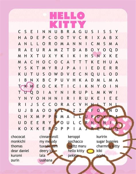 Sopa De Letras Kitty Hello Kitty Colouring Pages Hello Kitty Hello Kitty Themes