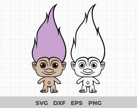 Troll Doll Line Drawing