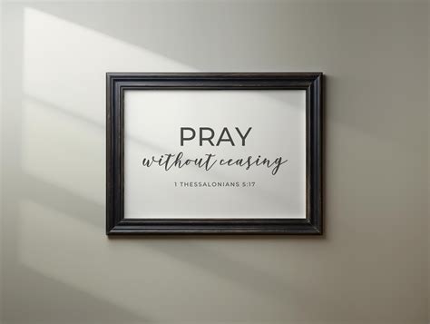 Pray Without Ceasing 1 Thessalonians 5 Bible Verse Wall Art Unframed
