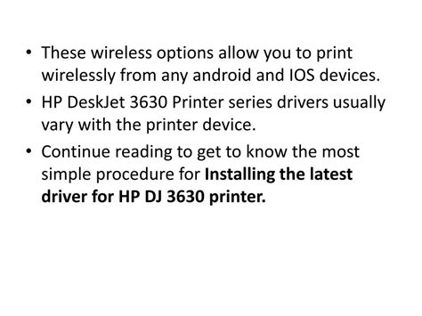 Ppt Hp Deskjet 3630 Printer Series Drivers Powerpoint Presentation