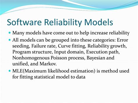 Ppt Software Reliability Models And Mle Overview Powerpoint