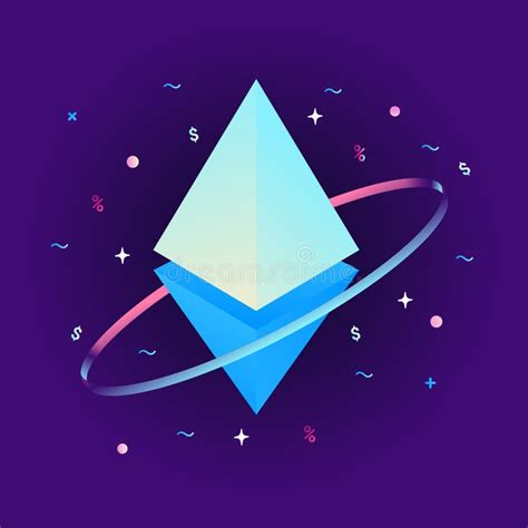 Blockchain Vector Illustration Bitcoin And Ethereum Trading Concept Editorial Image