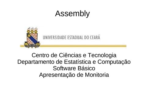 Curso De Assembly Materia De Introdução à Linguagem De Programação