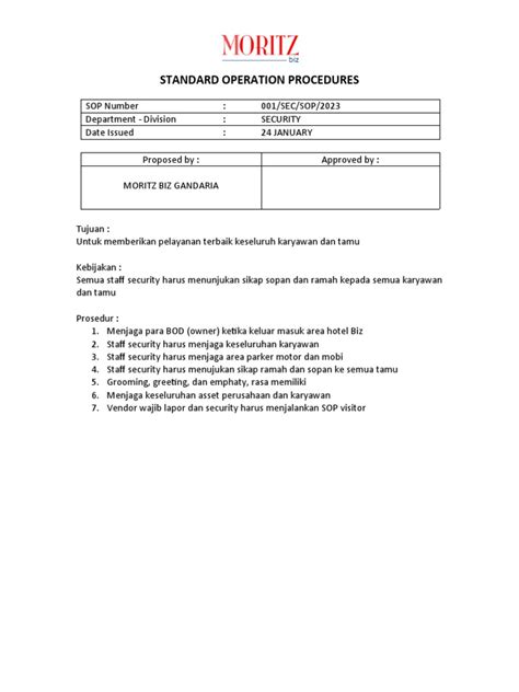 Sop Security Pdf