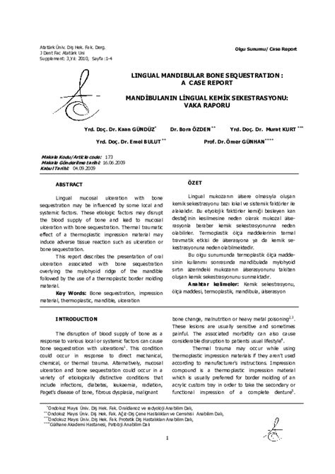 Pdf Lingual Mandibular Bone Sequestration