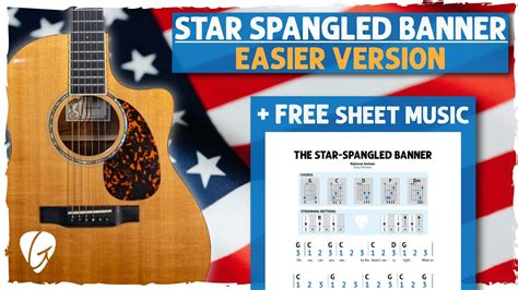 Star Spangled Banner Easy Guitar Tutorial Simpler Chords