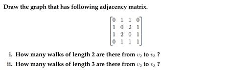 Solved Draw The Graph That Has Following Adjacency Matrix Chegg