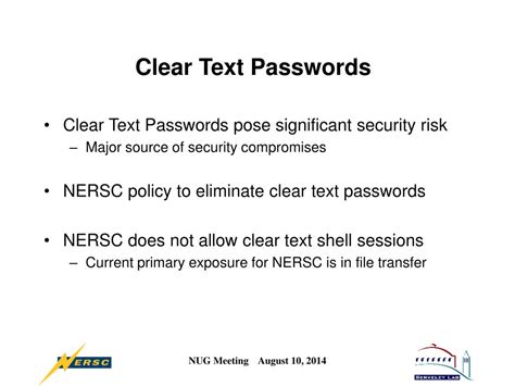 Ppt Enhancing Security Eliminating Clear Text Passwords At Nersc Powerpoint Presentation Id