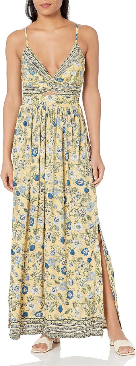 Angie Womens Printed Twist Front Keyhole Maxi Dress At Amazon Womens