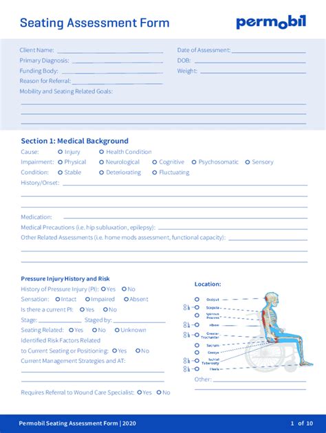 Fillable Online Seating Assessment Form Fax Email Print Pdffiller