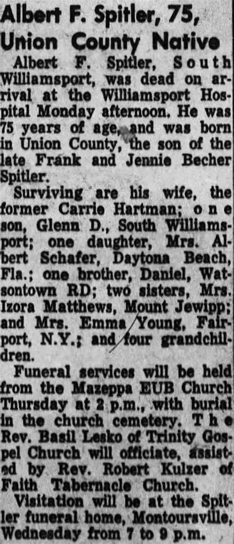 Albert F Spitler 1891 1966 Find A Grave Memorial