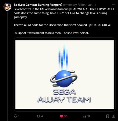 New Secret Level Select Codes Discovered In The Saturn Game Bug After