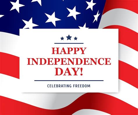 Feliz Día De La Independencia Vector Tarjeta De Felicitación Usa