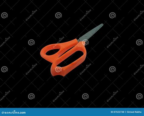 Scissors In Orange On A White Background Scissors With Serrations On