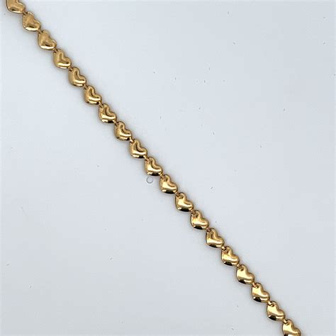 Gold Puff Mini Hearts Bracelet Amy Gordon Jewelry