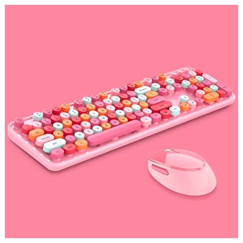 Mofi Sweet 24g Retro Kablosuz Q Klavye Oyuncu Klavye Ve Mouse Seti