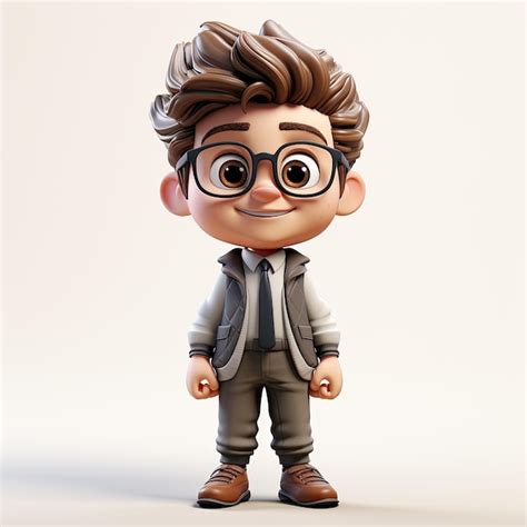 Premium Photo Nerd Boy Character Isolated In White Background