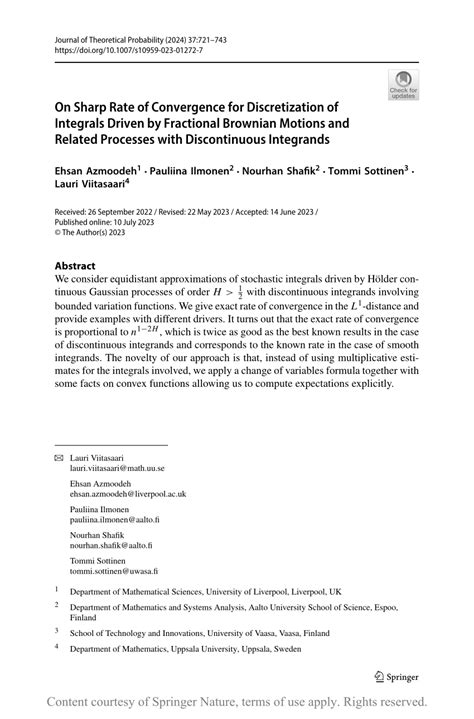Pdf On Sharp Rate Of Convergence For Discretization Of Integrals