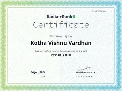 Vishnu Kotha On Linkedin Python Coding Certification