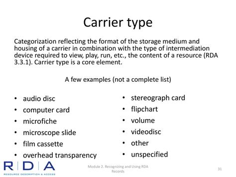 Module 2 Rda Basics Recognizing And Using Rda Records Ppt Download