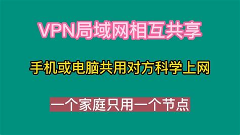 VPN局域网相互共享手机或电脑共用对方科学上网一个家庭所有设备只用一个节点 YouTube