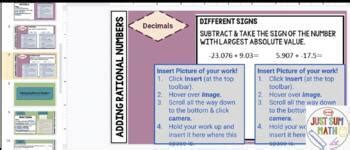 Adding Subtracting Rational Digital Notebook By Just Sum Math TPT