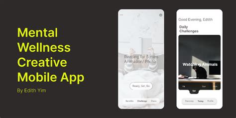 Mental Wellness Creative Mobile App Ui Kit Template Challenge Reminder With Dashboard Figma