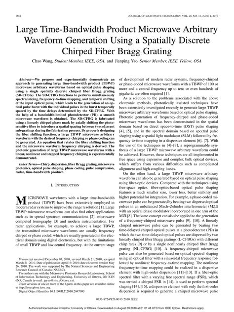 Pdf Large Time Bandwidth Product Microwave Arbitrary Waveform